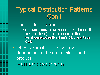 Typical Distribution Patterns Con't